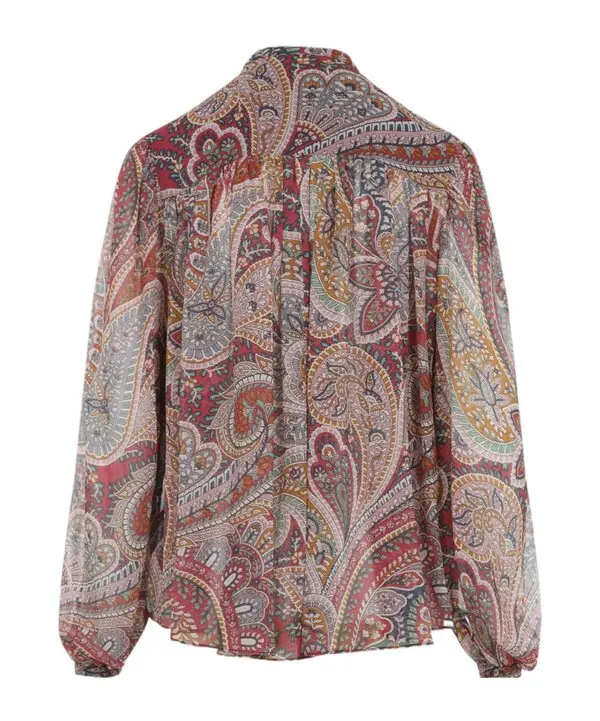 Etro Paisley Print High-neck Long Sleeve Blouse - Multicolor