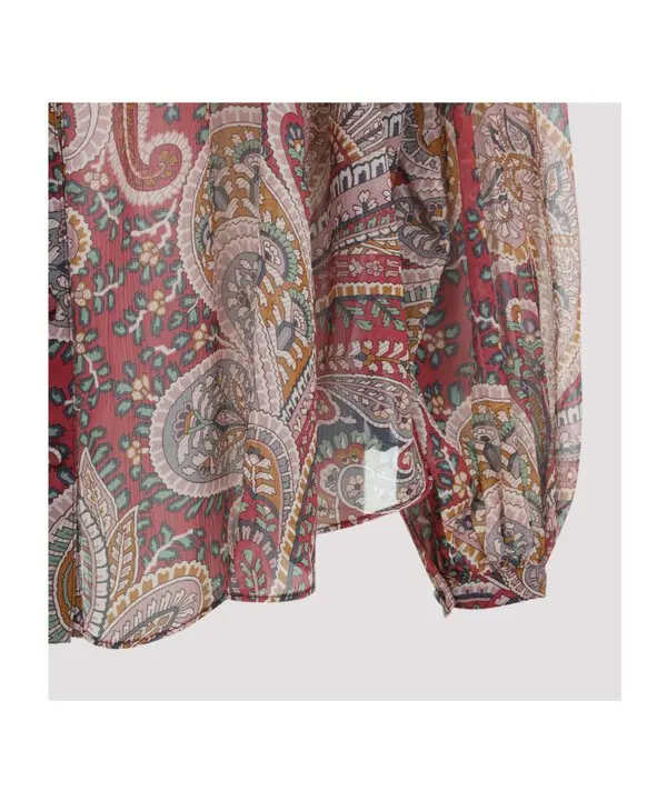 Etro Paisley Print High-neck Long Sleeve Blouse - Multicolor