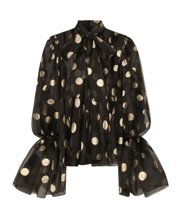 Dolce & Gabbana Polka Dot Blouse - Black