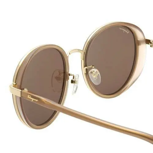 FERRAGAMO Oval Logo Sunglasses - Brown