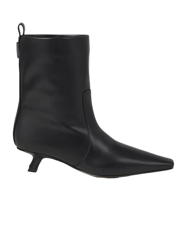 Brunello Cucinelli Leather Ankle Boots - Black