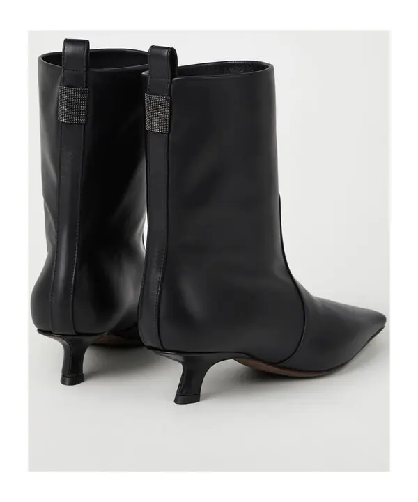 Brunello Cucinelli Leather Ankle Boots - Black