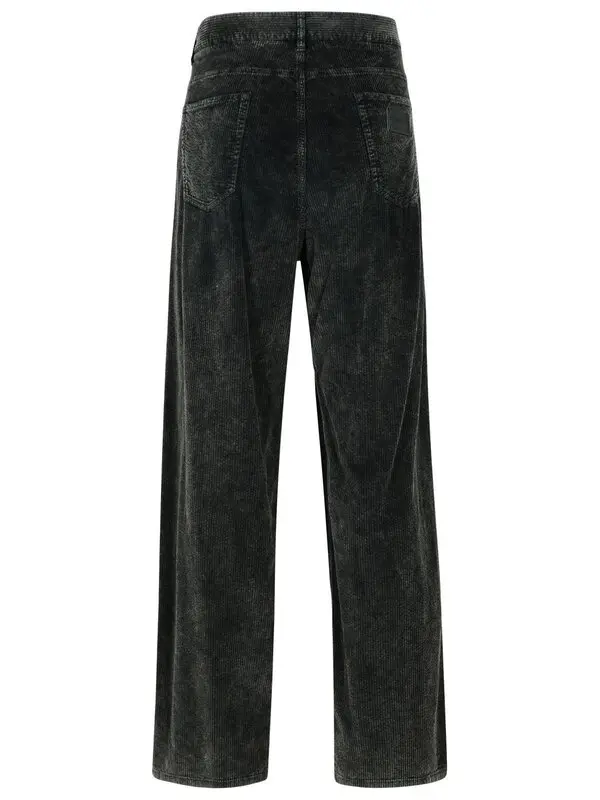 Dolce & Gabbana Corduroy Logo Patch Pants - Black