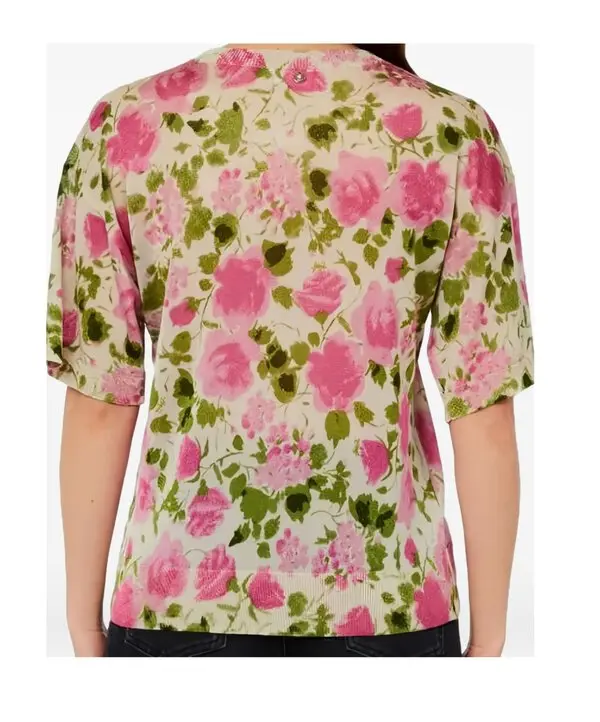 Liu Jo Floral Print Crewneck Top - Nude