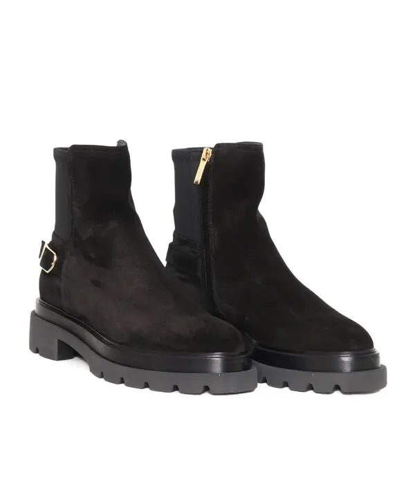 Santoni Buckled Ankle Boots - Black