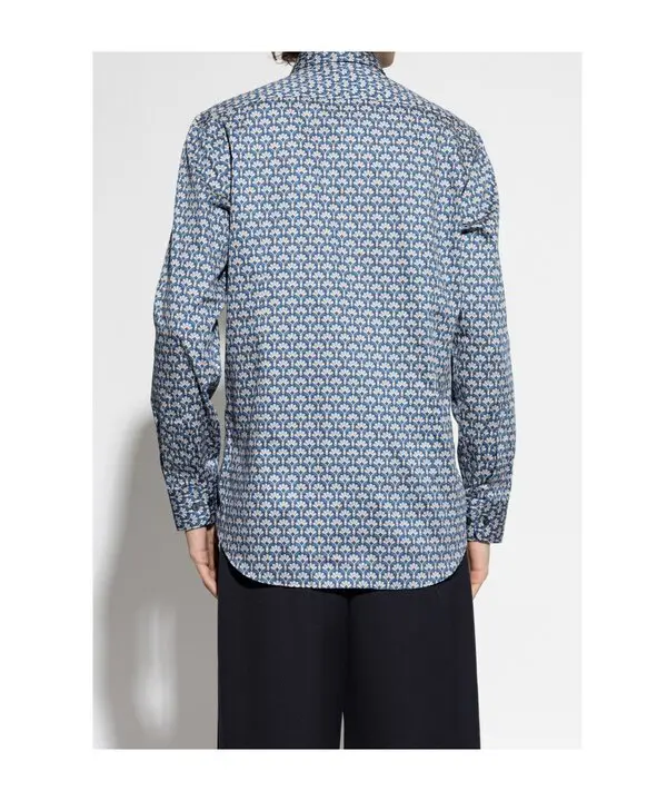 Etro Pattern-printed Long-sleeved Shirt - Blue