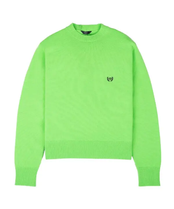 Balenciaga Bb Logo Embroidered Knitted Jumper - Green