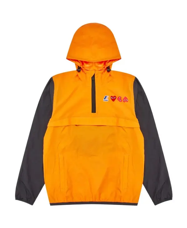 Play Comme Des Garcon Logo Hooded Jacket - Orange