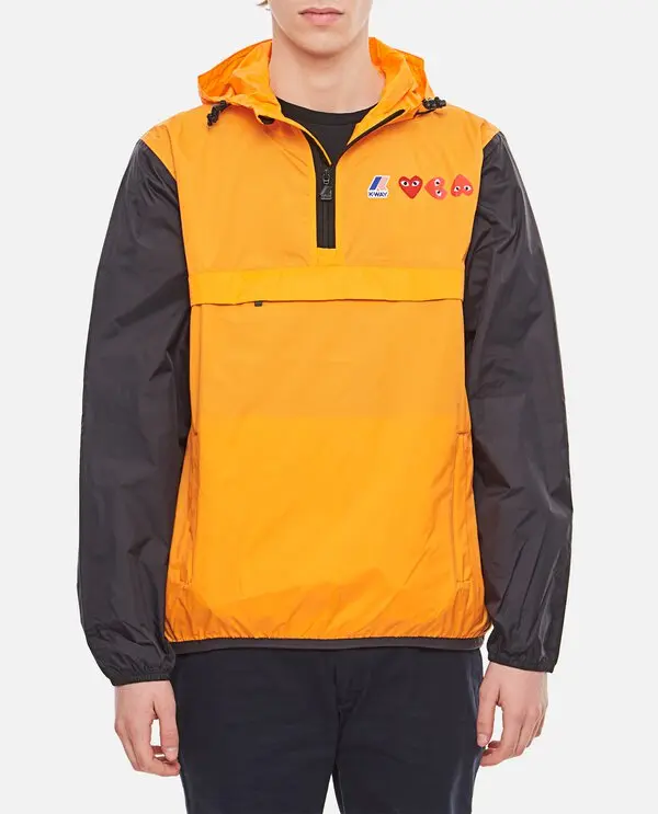 Play Comme Des Garcon Logo Hooded Jacket - Orange