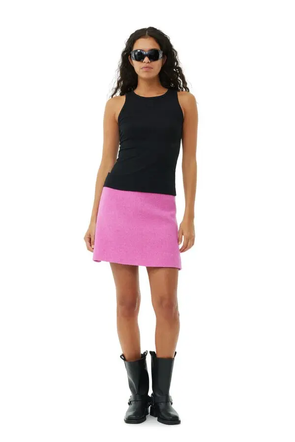 GANNI Ribbed Sleeveless Tank Top