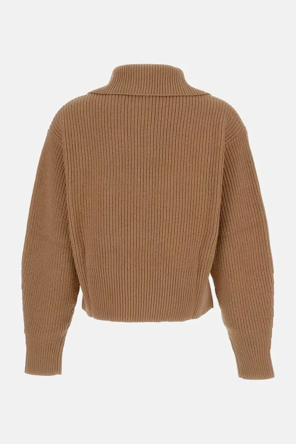 Max Mara Nadar Quarter-zip Knitted Jumper - Brown