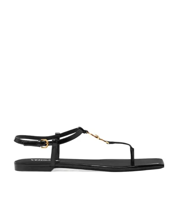 Versace Medusa Plaque Square Open Toe Sandals