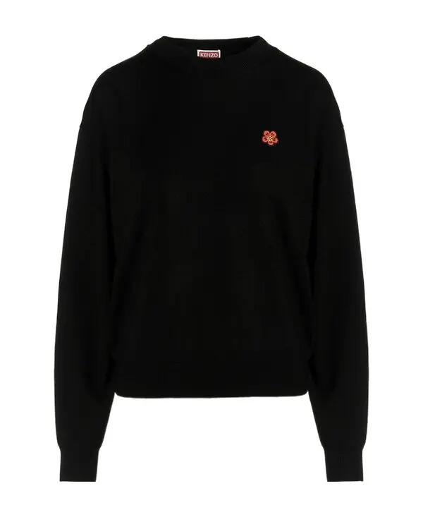 Kenzo Boke Flower Crest Crewneck Jumper - Black