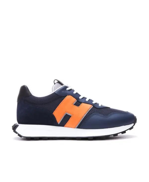 Hogan H601 Logo Patch Lace-up Sneakers - Black