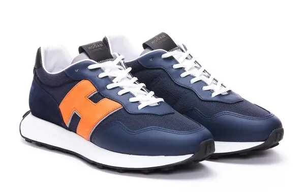 Hogan H601 Logo Patch Lace-up Sneakers - Black