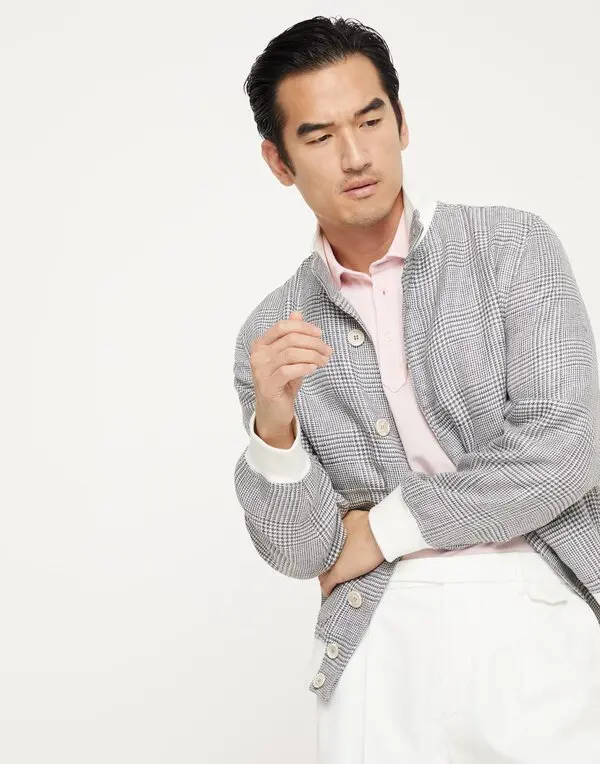 Brunello Cucinelli Checked High-neck Jacket