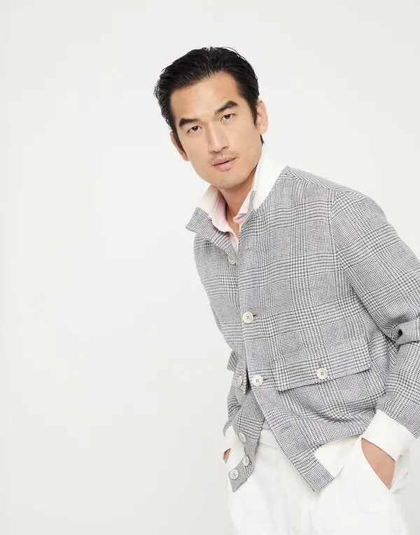Brunello Cucinelli Checked High-neck Jacket