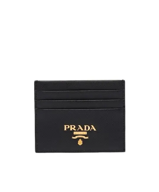 Prada Logo Plaque Cardholder - Black