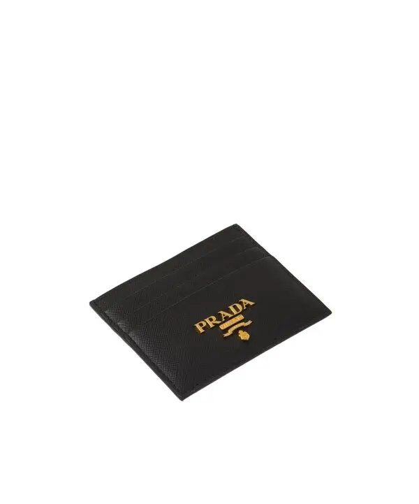 Prada Logo Plaque Cardholder - Black