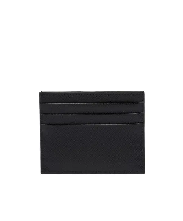 Prada Logo Plaque Cardholder - Black