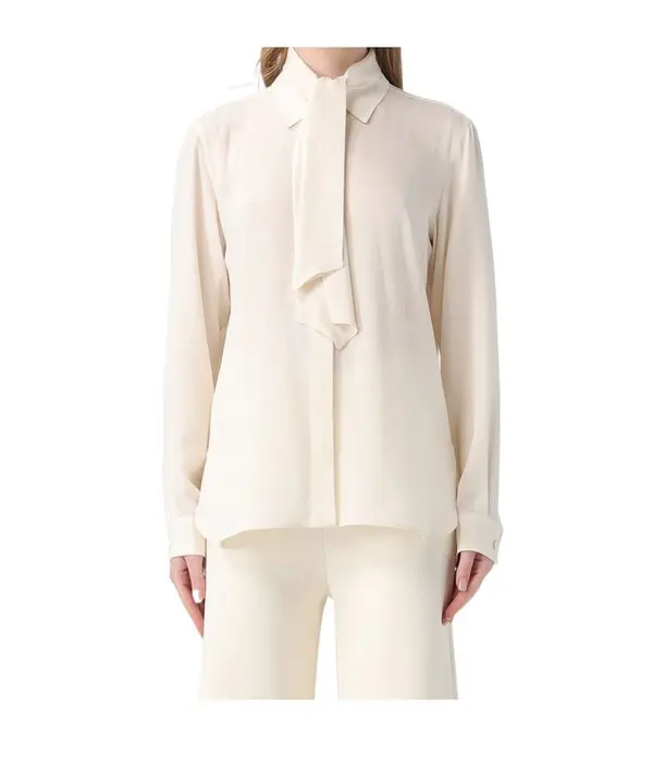 Max Mara Tie-neck Shirt - Ivory White