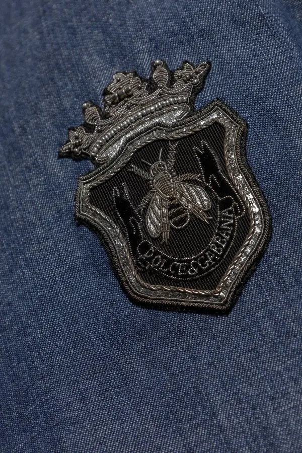 Dolce & Gabbana Dolce Gabbana Heraldic Emblem Denim Shirt