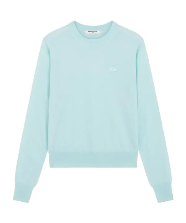 Maison Kitsuné Round Neck Long Sleeve Top With Logo