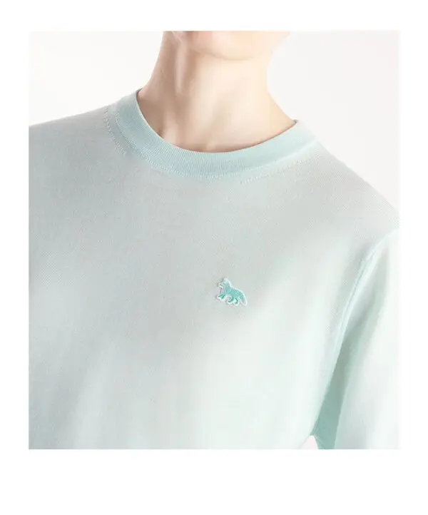 Maison Kitsuné Round Neck Long Sleeve Top With Logo