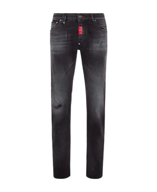 Philipp Plein Logo Plaque Skinny-cut Jeans - Black