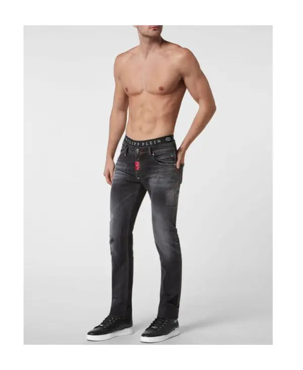 Philipp Plein Logo Plaque Skinny-cut Jeans - Black