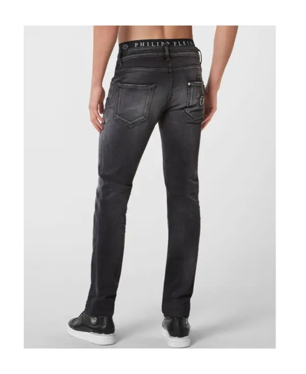 Philipp Plein Logo Plaque Skinny-cut Jeans - Black