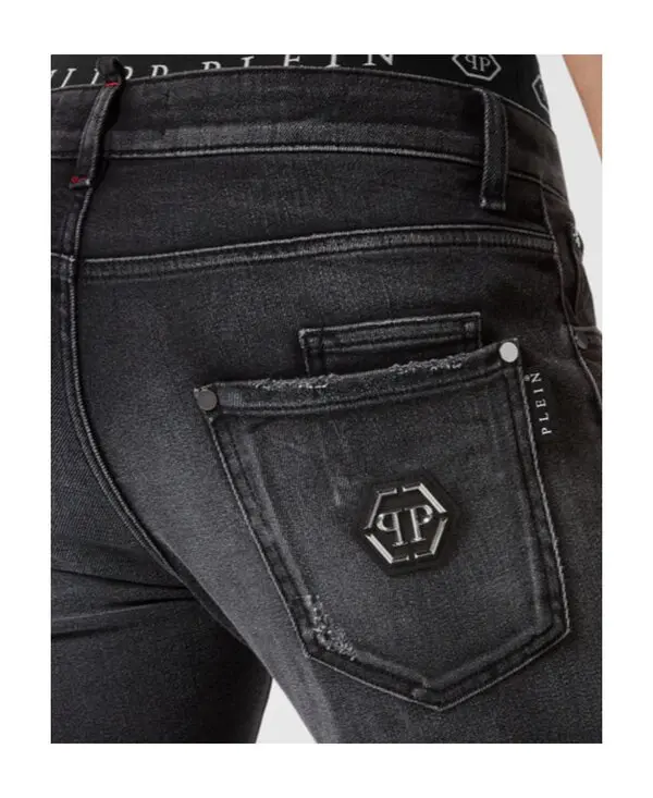 Philipp Plein Logo Plaque Skinny-cut Jeans - Black