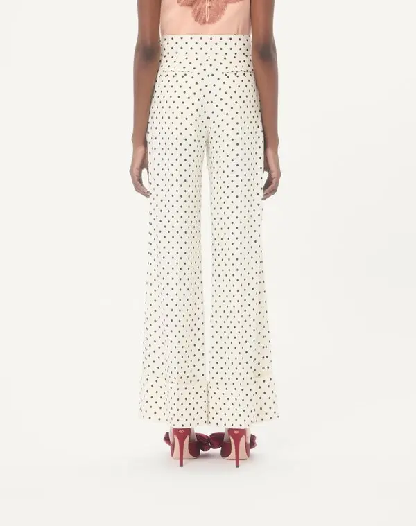 Valentino Garavani Polka Dot Wide-leg Trousers - Birch/black