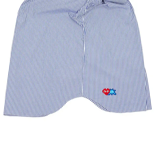 Play Comme Des Garcon Logo-appliqué Striped Cotton Shirt