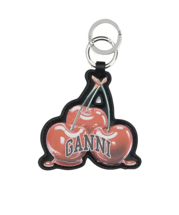 GANNI Cherry Keyring - Black