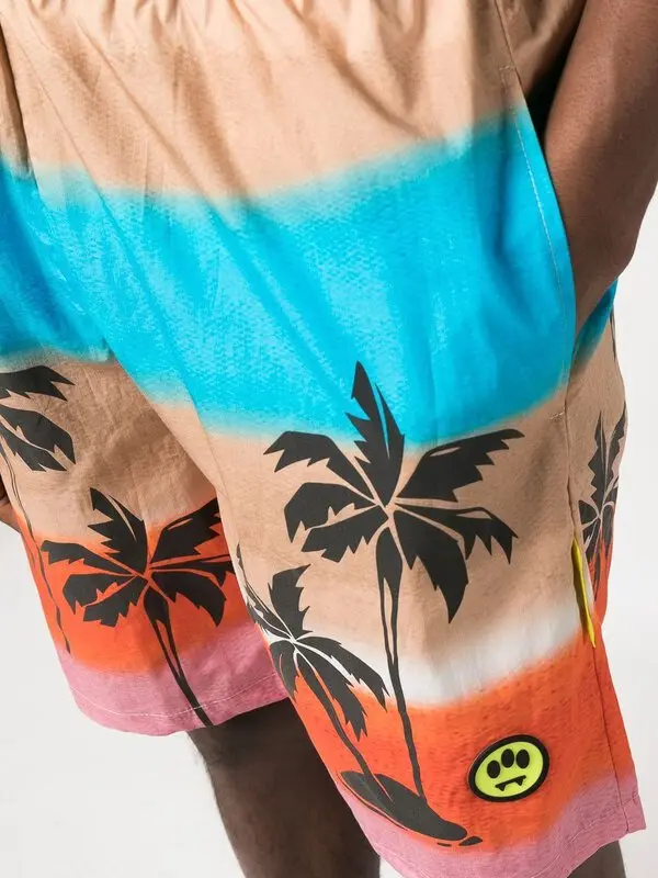 BARROW Palm Tree Printed Bermuda Shorts