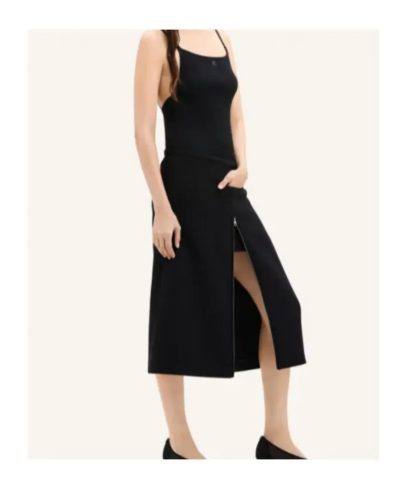 COURREGES Crepe Midi Skirt
