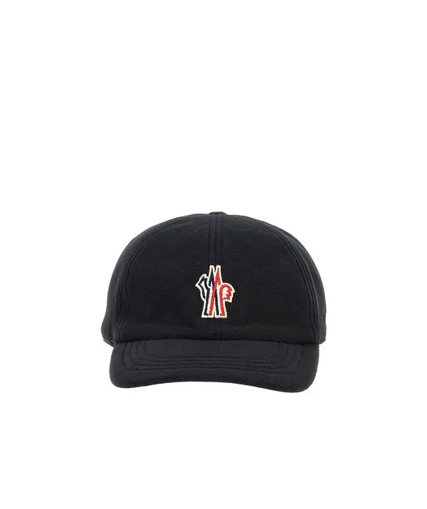 Moncler Baseball Cap With Logo Patch - Black