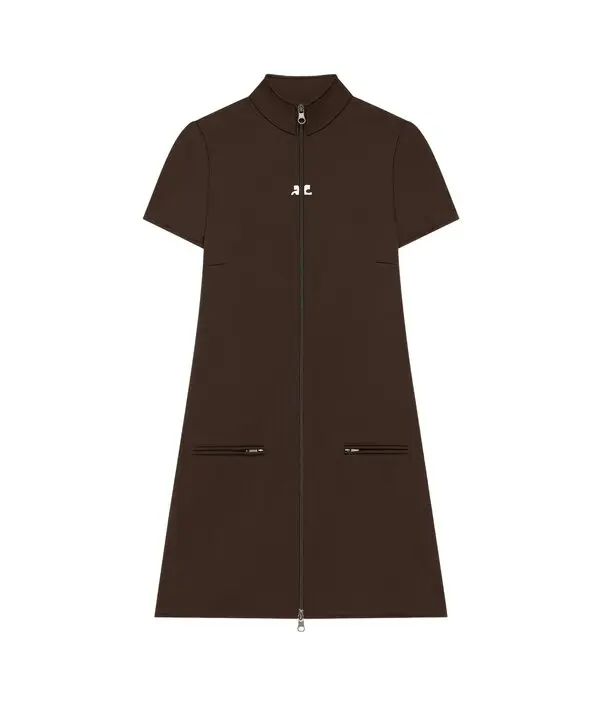 COURREGES Courrèges Interlock Tracksuit Mini Dress - Black