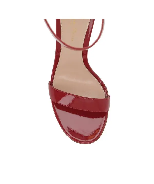GIANVITO ROSSI Portofino Ankle Strap Stiletto Sandals - Cherry Red