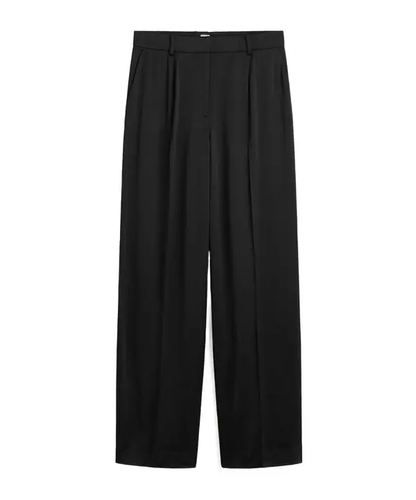 TOTEME Wide-leg Pleated Trousers - Black