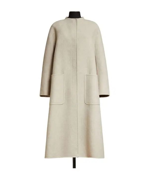 Max Mara Crewneck Long-sleeved Coat - Beige