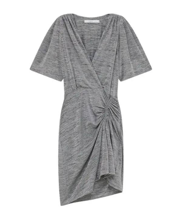 IRO PARIS Ruched V-neck Dress