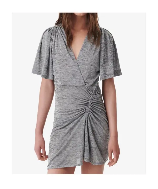 IRO PARIS Ruched V-neck Dress