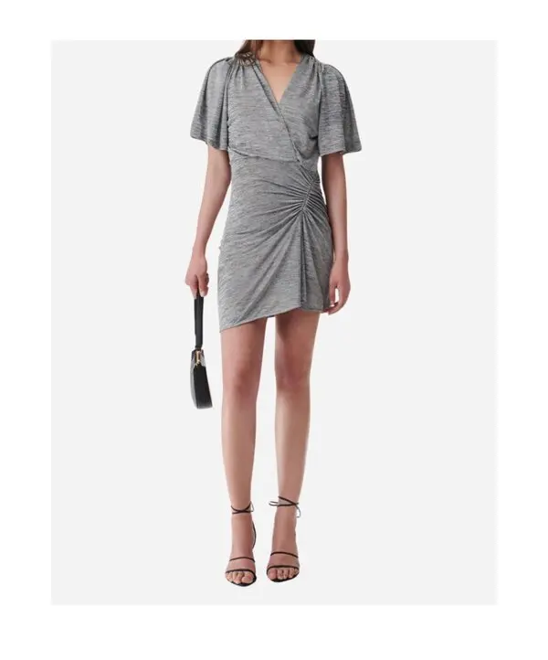 IRO PARIS Ruched V-neck Dress