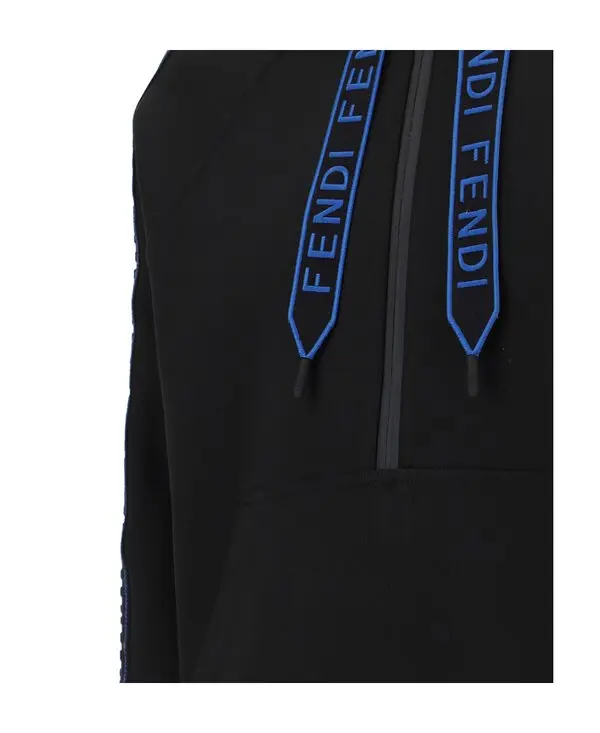 Fendi Logo-tape Zip-fastening Hoodie