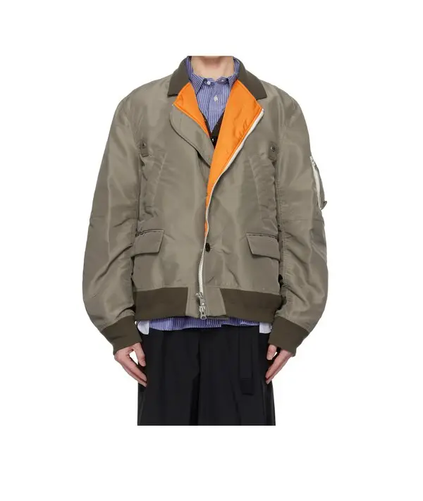 Sacai Classic Collar Bomber Jacket - Taupe