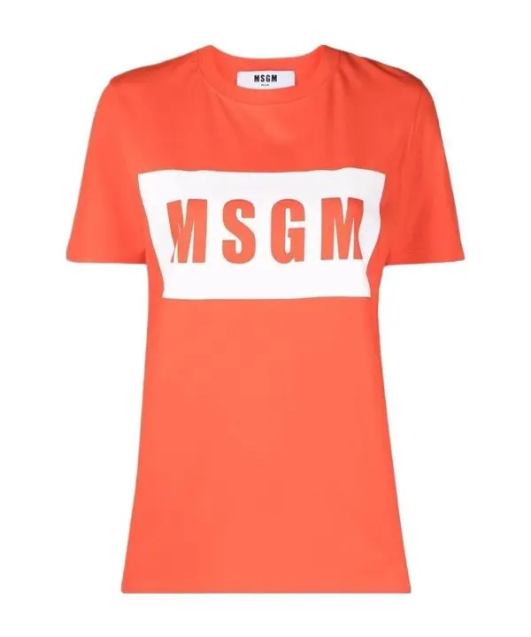 MSGM Cropped Logo T-shirt