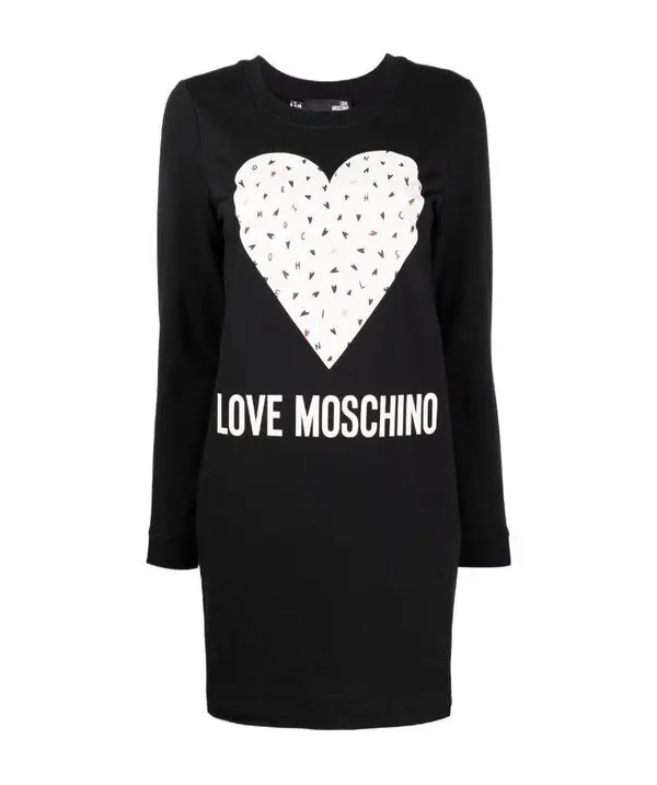 Moschino Heart Print Sweatshirt Dress