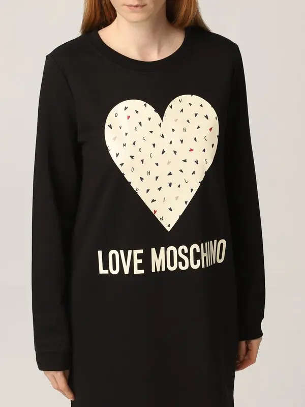 Moschino Heart Print Sweatshirt Dress